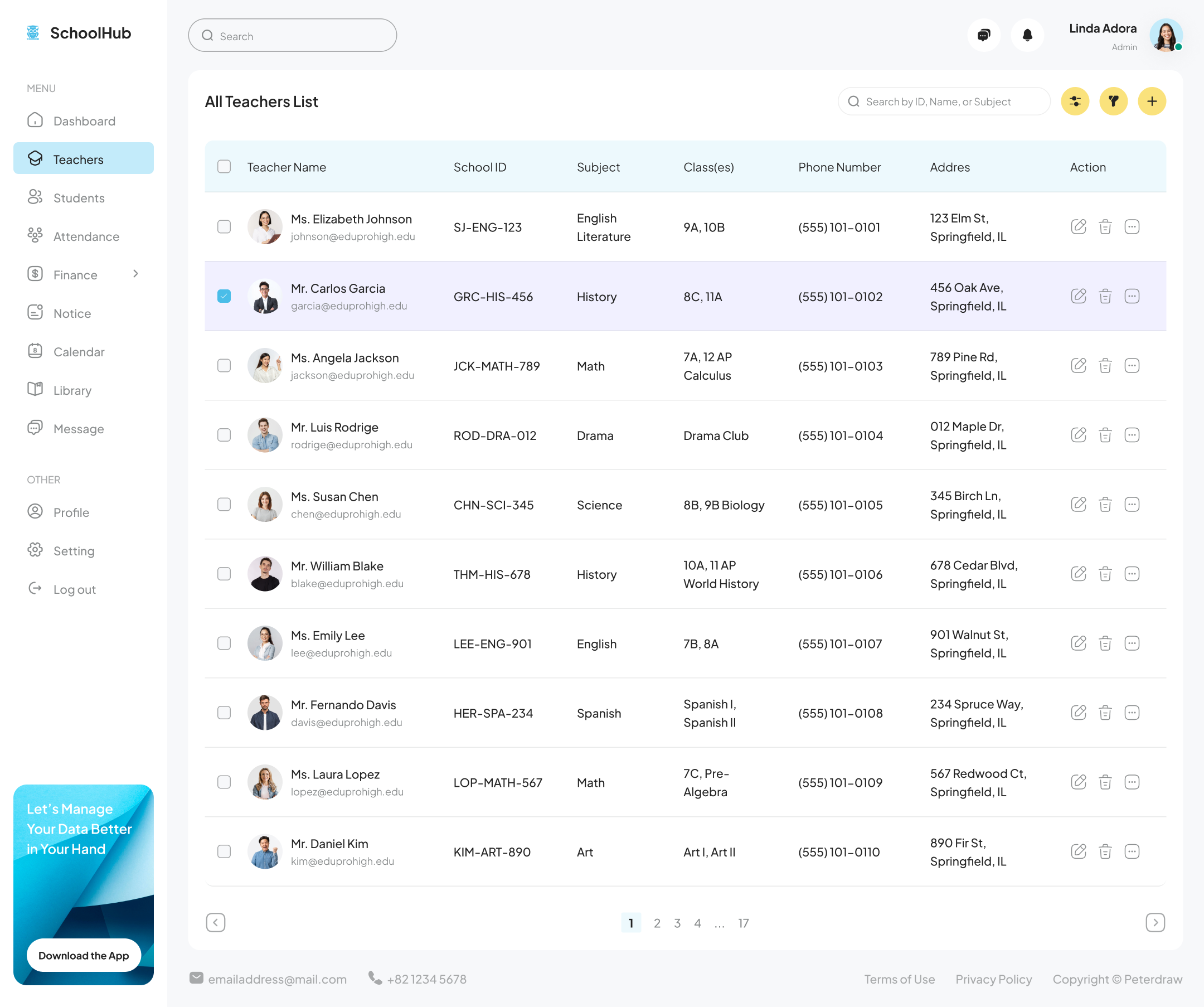 SchoolHub - School Management Dashboard Figma Template by peterdraw
